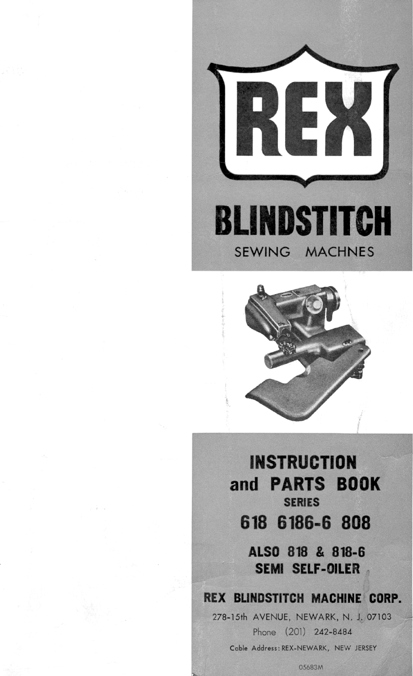 REX 618 818 BLINDSTITCH PARTS & INSTRUCTIONS