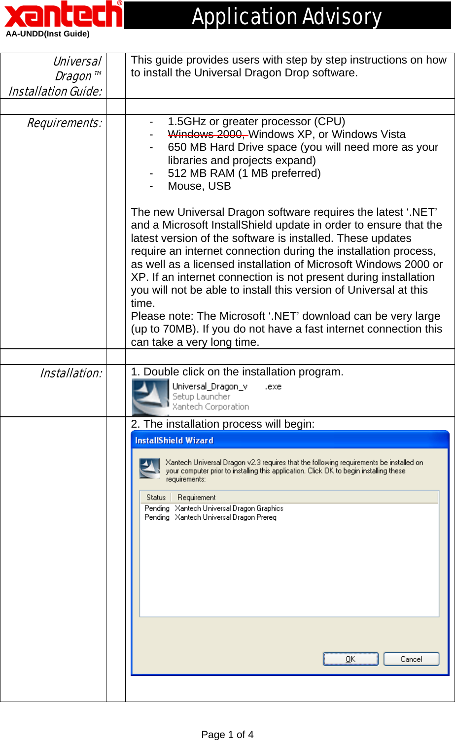 Universal Dragon Installation Guide User Manual