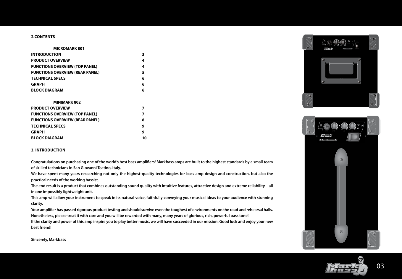 Markbass Micromark 801 Owners Manual