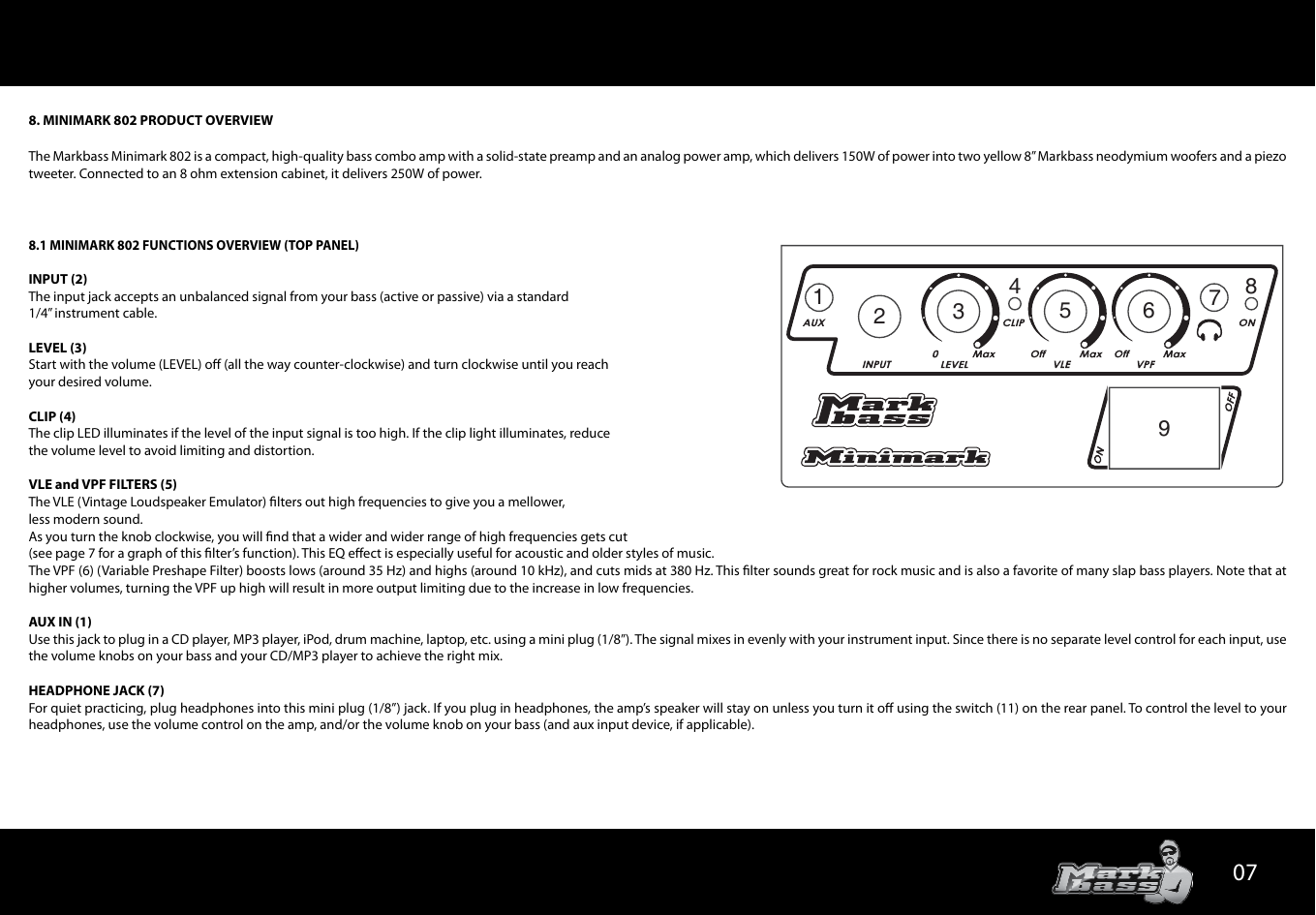 Markbass Micromark 801 Owners Manual