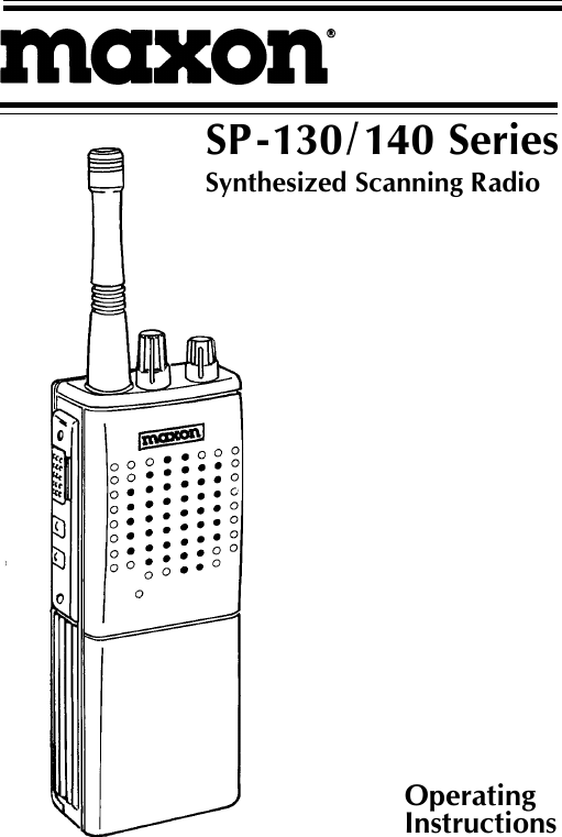 Maxon Telecom Sythesized Scanning Radio Sp 130 Users Manual & 140 ...