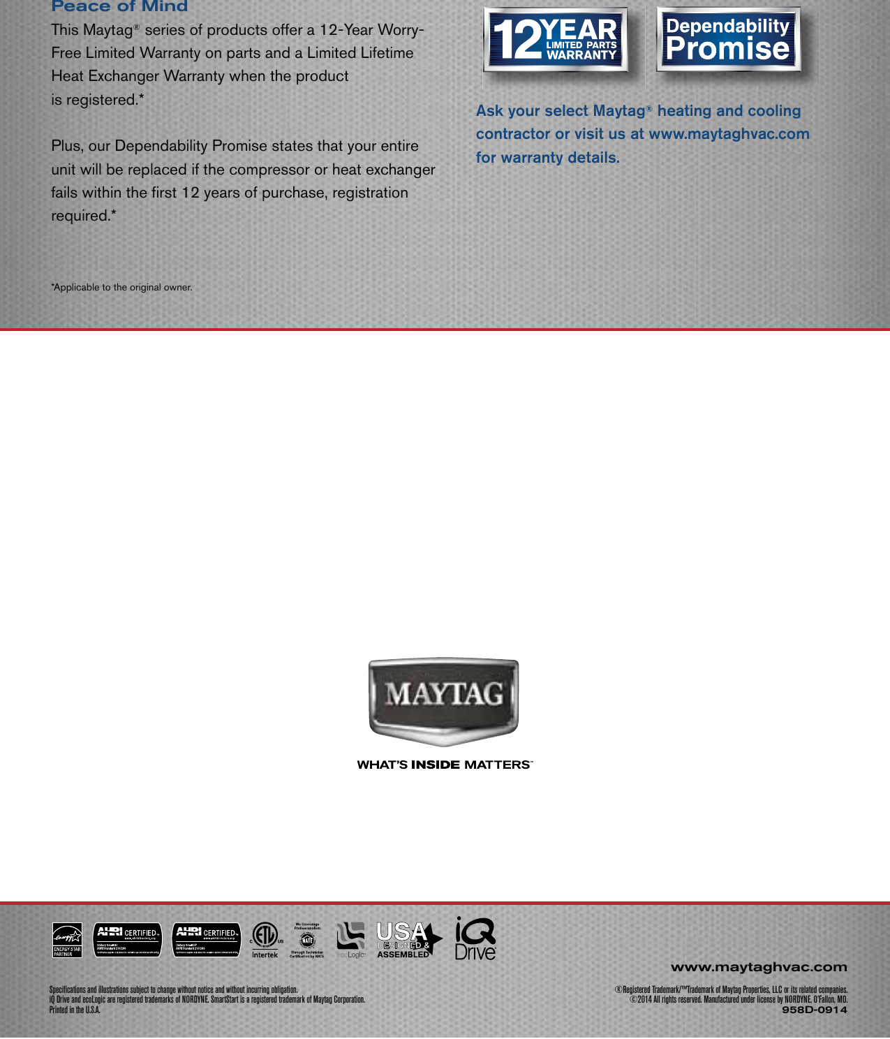 Maytag Ppg2Gi Iq Drive M1200 20 Seer 81 Afue Gas Electric Packaged Unit ...