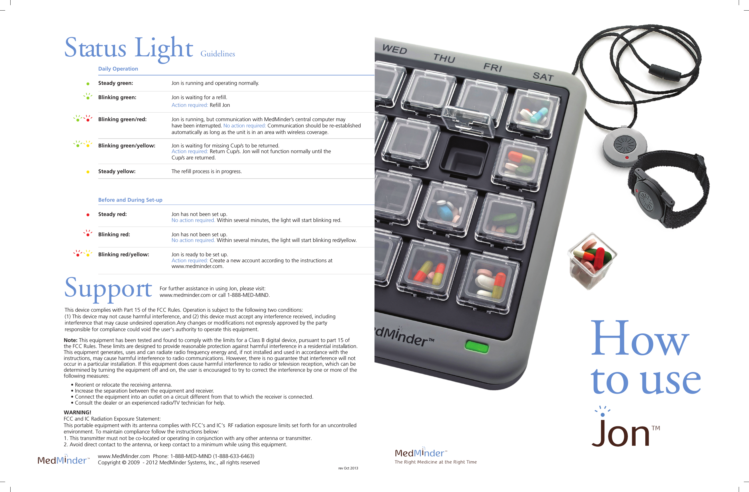 MedMinder Systems PENDANT1 Pendant User Manual Instructions jon 4pg ...