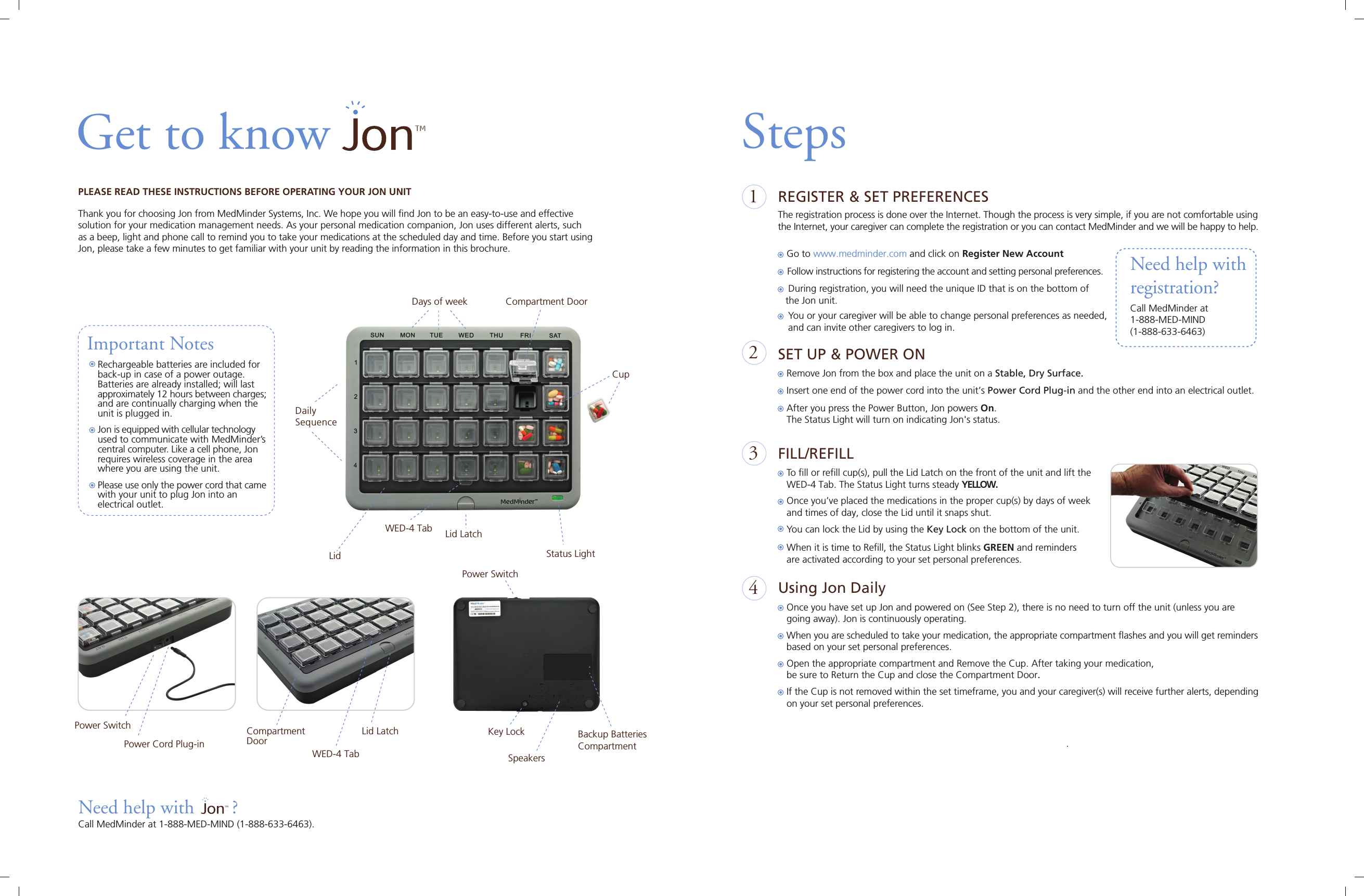 MedMinder Systems PENDANT1 Pendant User Manual Instructions jon 4pg ...