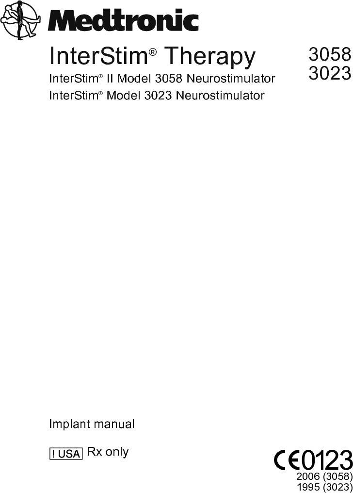Medtronic 3058 InterStim II User Manual InterStim Therapy