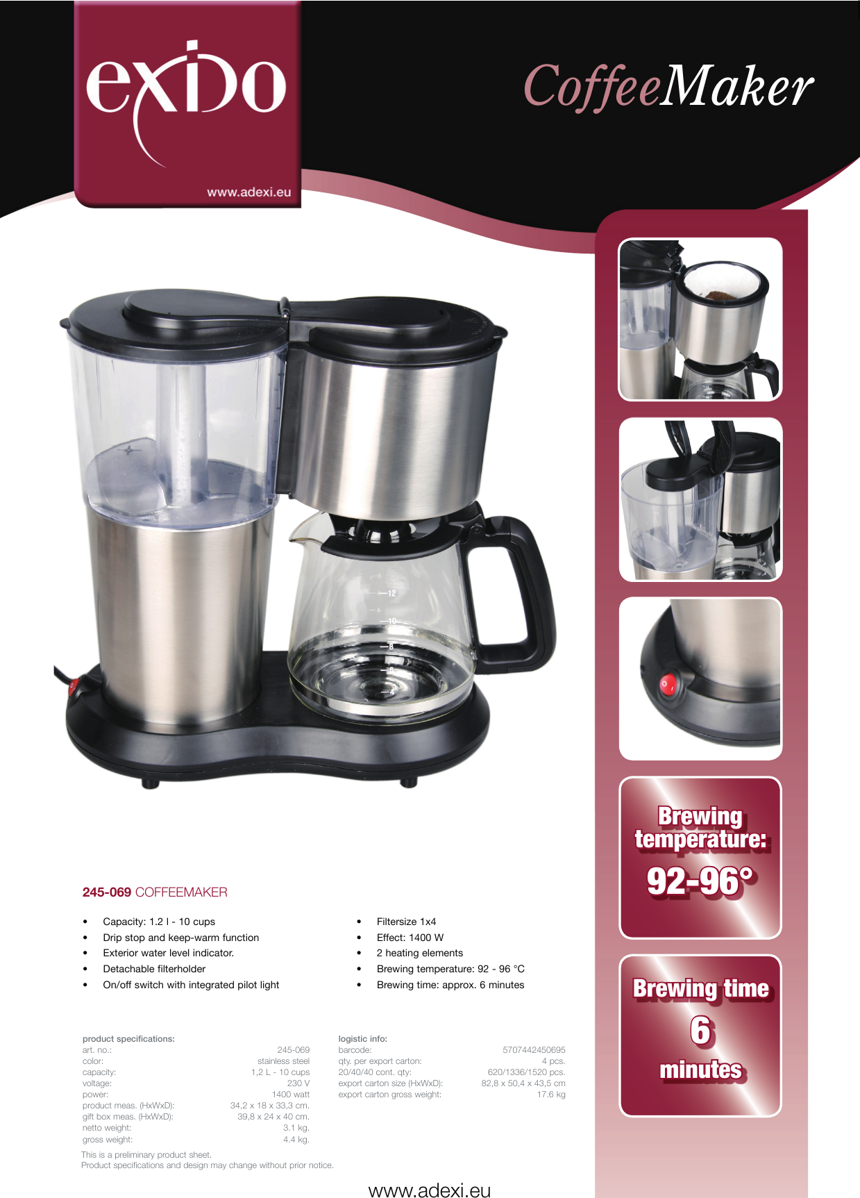 Melissa Coffemaker 245 069 Users Manual