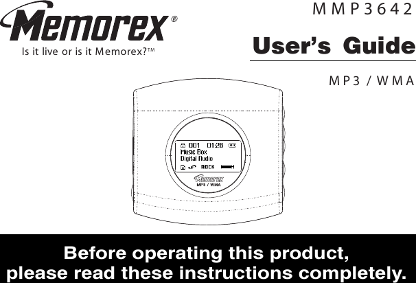 Memorex Mmp3642 Users Manual MMP3642_B
