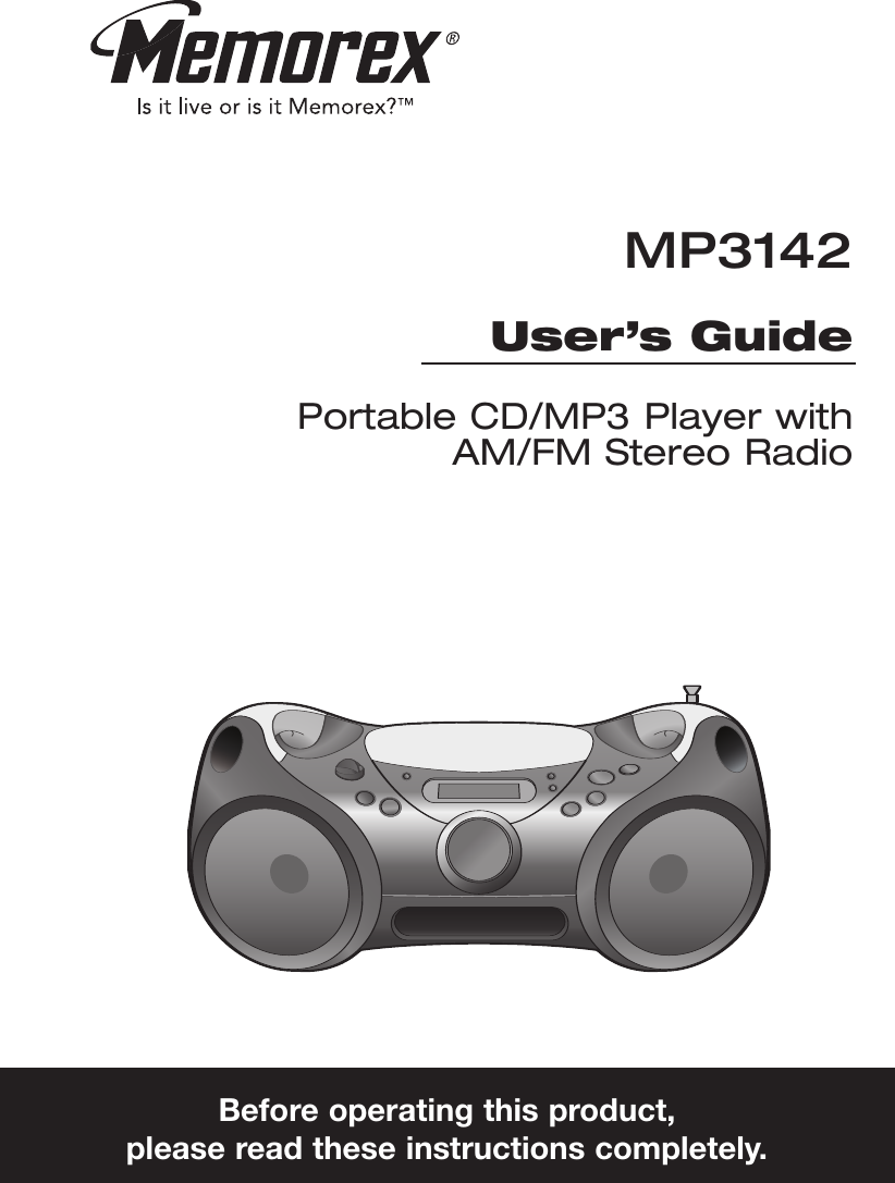 Memorex Mp3142 Users Manual