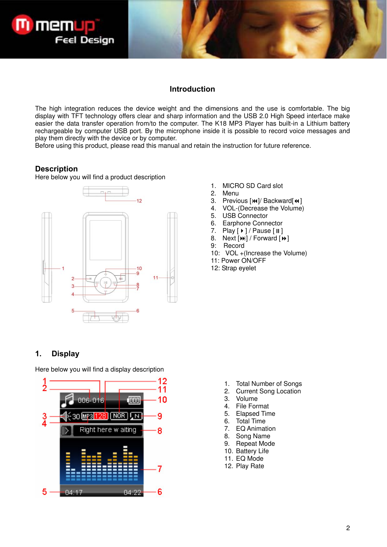 Memup K 18 Instruction Manual K18_Memup_user