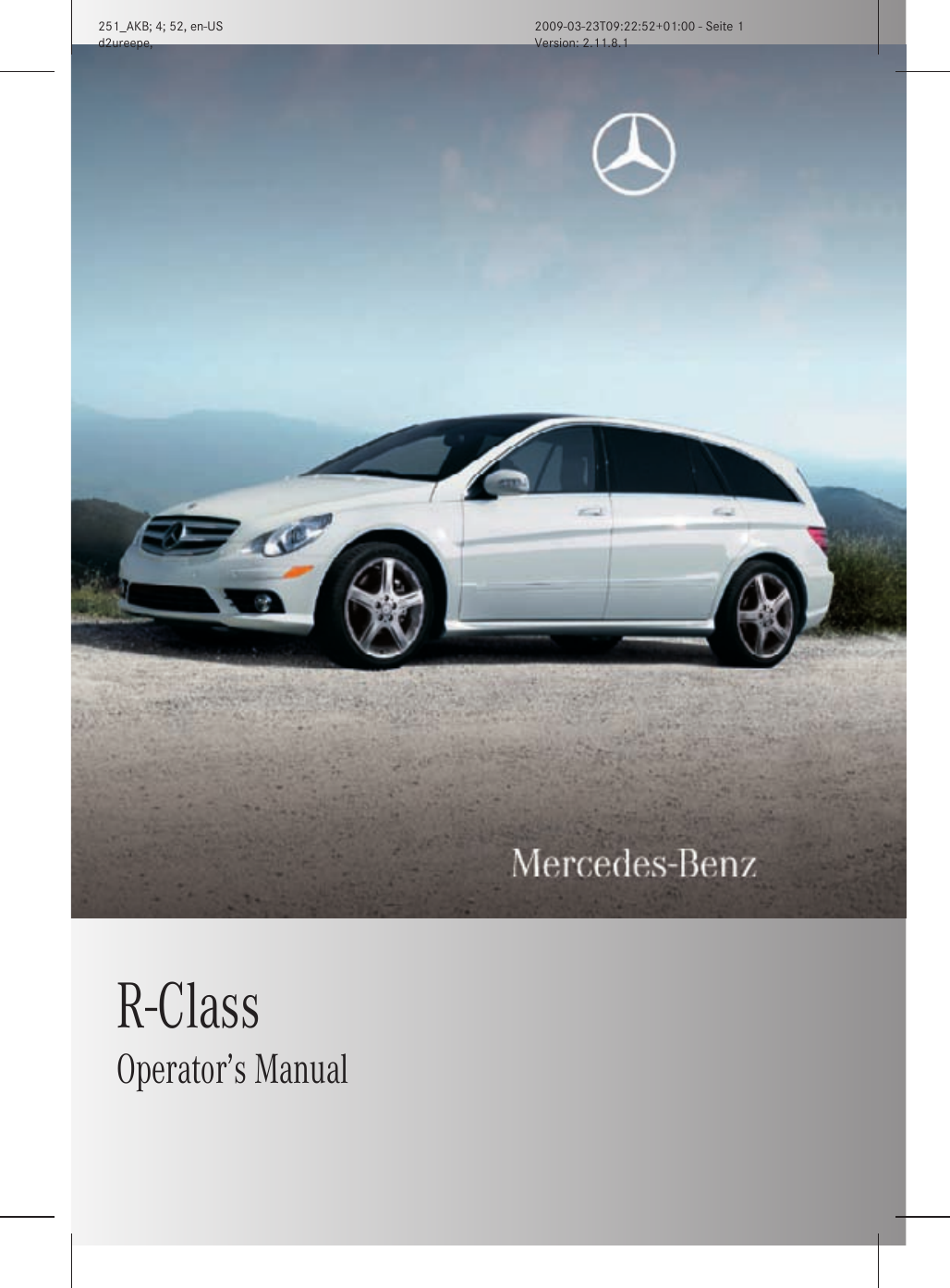 Mercedes Benz 2010 R Class Owners Manual