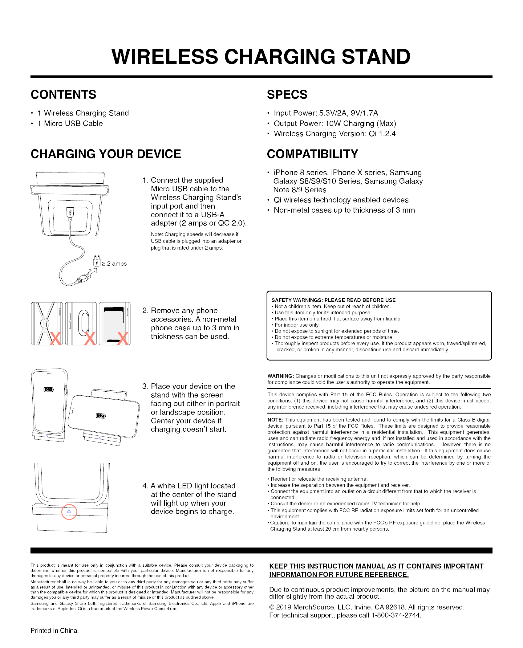 MerchSource 1008900 Charging Stand Wireless 10 Watt Discussion and FAQ ...