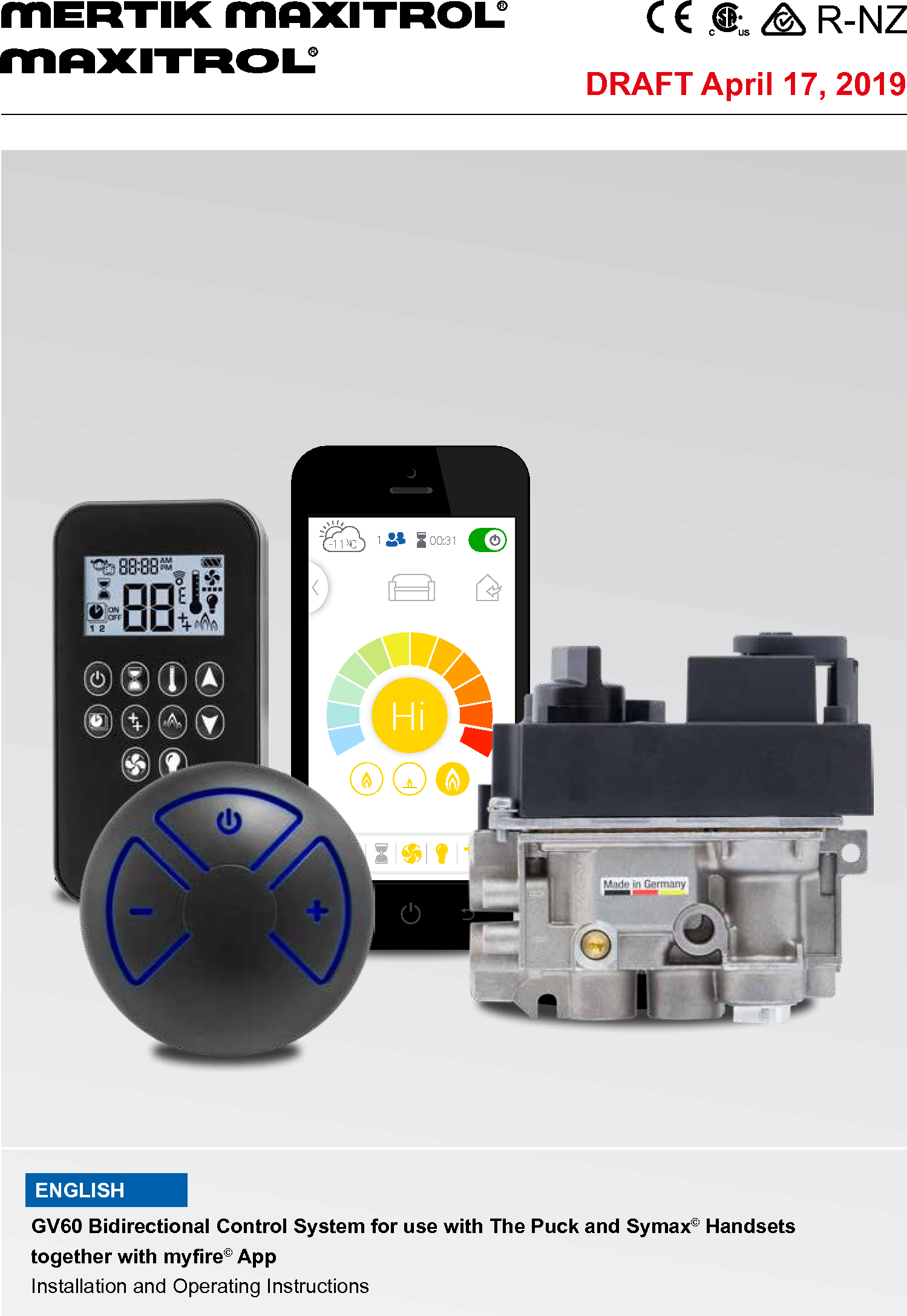 Mertik Maxitrol and KG B6RHAT Handset Unit For Gas Burning Appliances ...