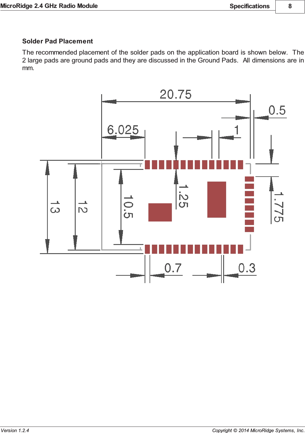 MicroRidge Systems RM2 2.4GHz Radio Module User Manual Micro RM24 Users ...