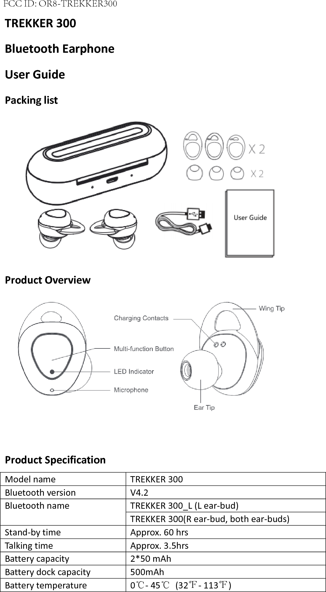 Microlab Electronics TREKKER300 Bluetooth Earphone User Manual