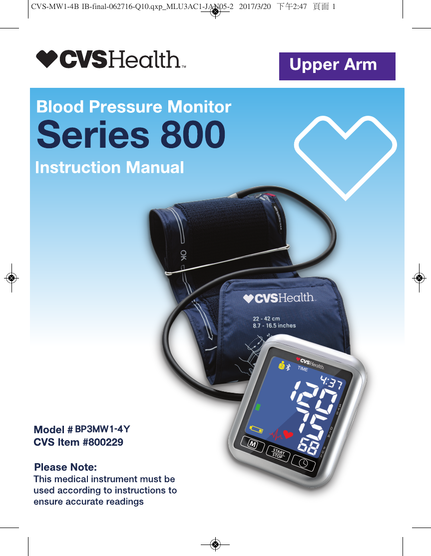 Microlife BP3MW1 4Y Upper Arm Automatic Digital Blood Pressure Monitor