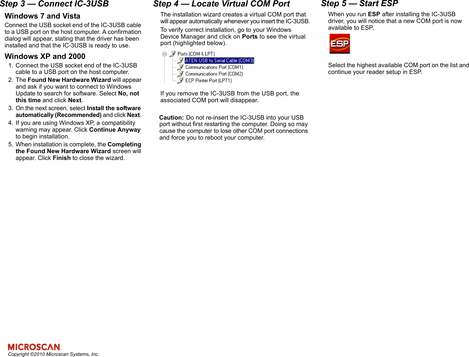 IC 3USB Interface Kit Installation Guide Ic3usbinstallationsheet