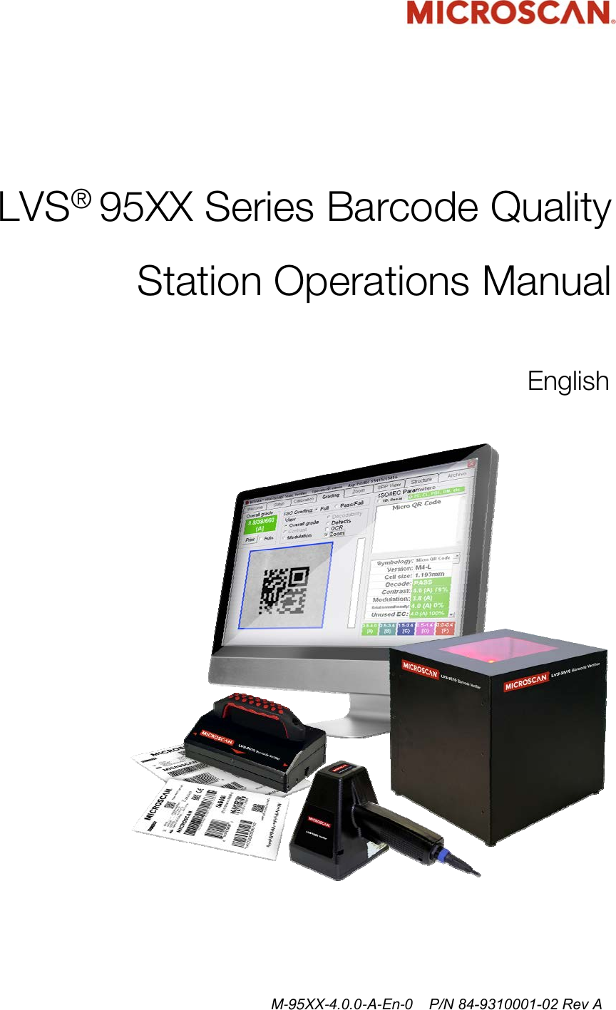 LVS 95XX Series Barcode Quality Station Operations Manual