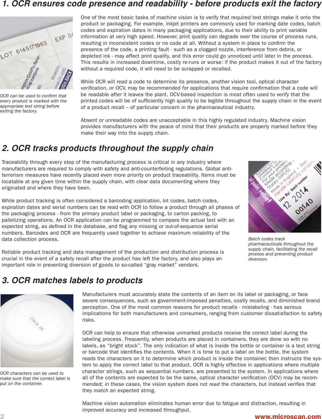 PharmaOCR Microscan Pharma OCR Paper