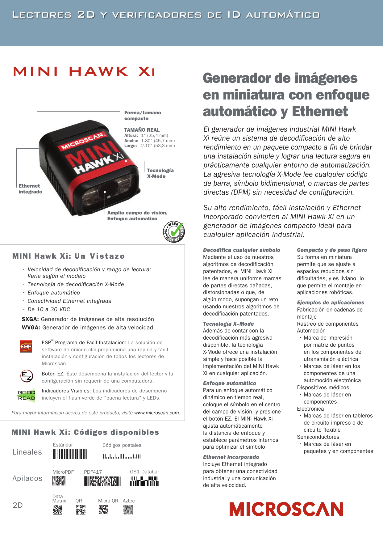 MINI Hawk Xi Specification Sheet Minihawkxi Espanol