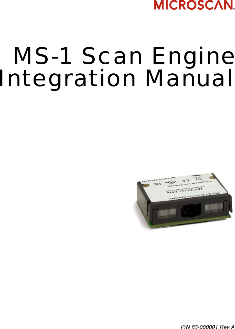 MS 1 Scan Engine Integration Manual Ms1manual