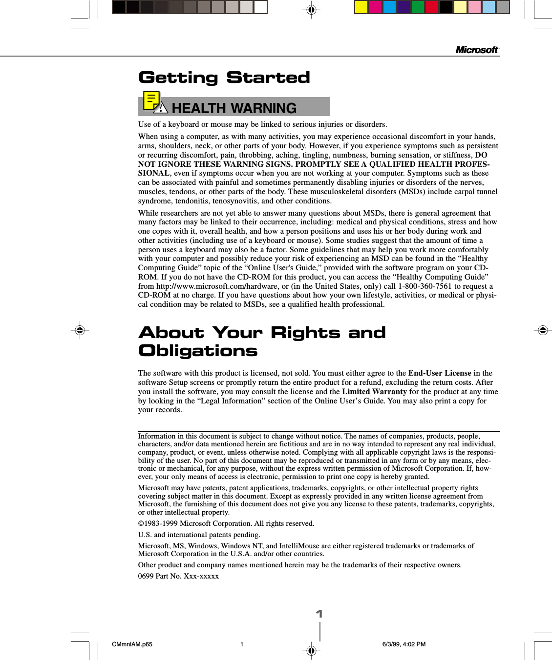 Microsoft MS6 User Manual manual
