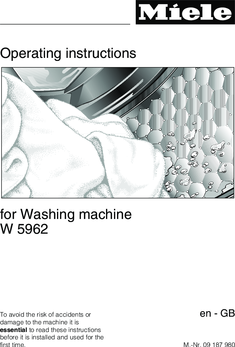 Miele W5962 W5962_GB.vp User Manual To The 6f993403 6146 4b72 b680 ...