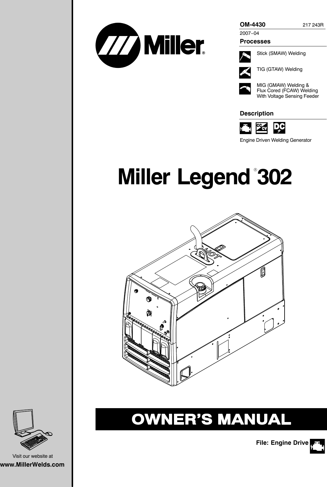 Miller Electric 280 Nt Users Manual O4430r(ECO806)