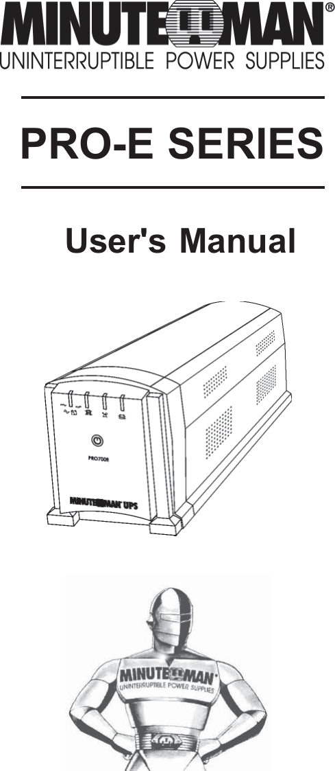 Minuteman Ups Pro E Users Manual e_english_manl