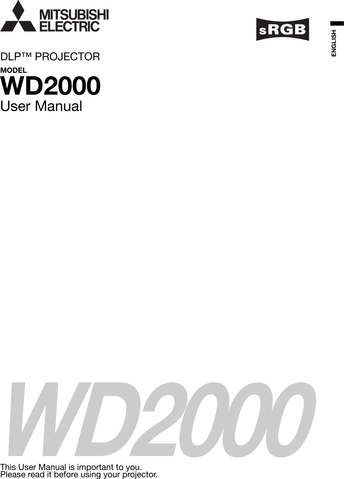 Mitsubishi Electronics Wd2000 Users Manual WD2000Eng.indb