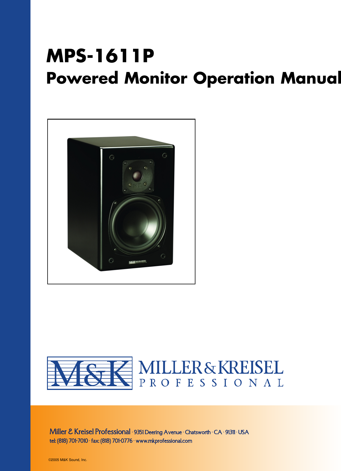 Mk Sound Mps 1611P Users Manual Mps1611P/new