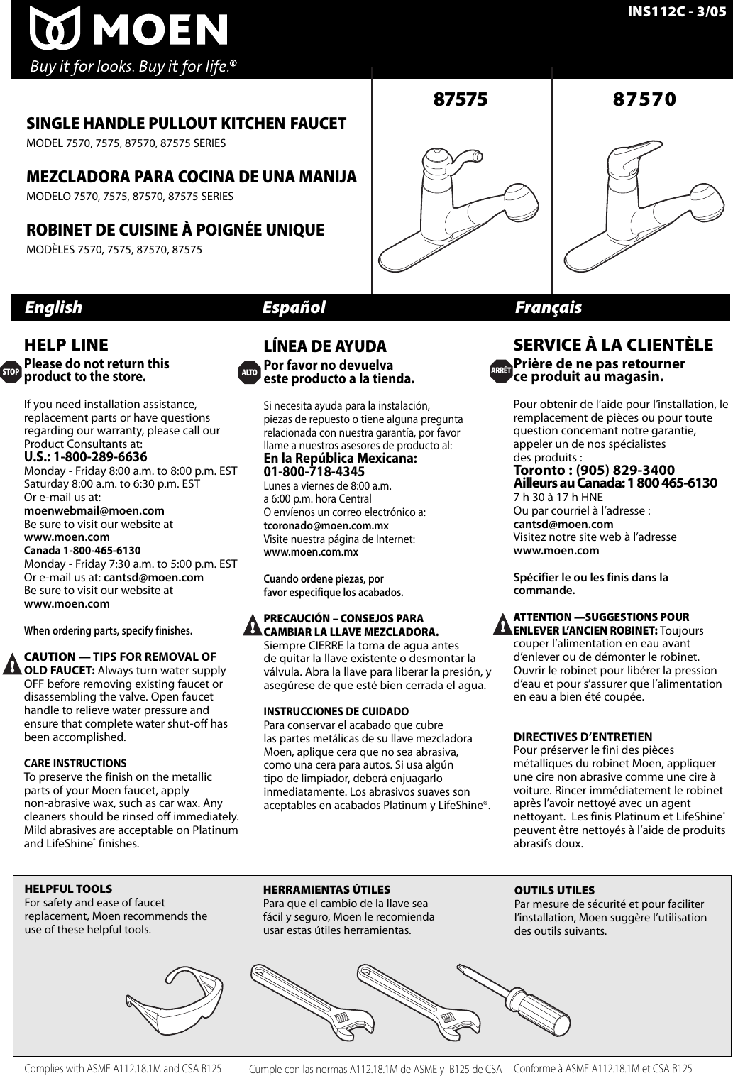 Moen 7570 Users Manual Project1