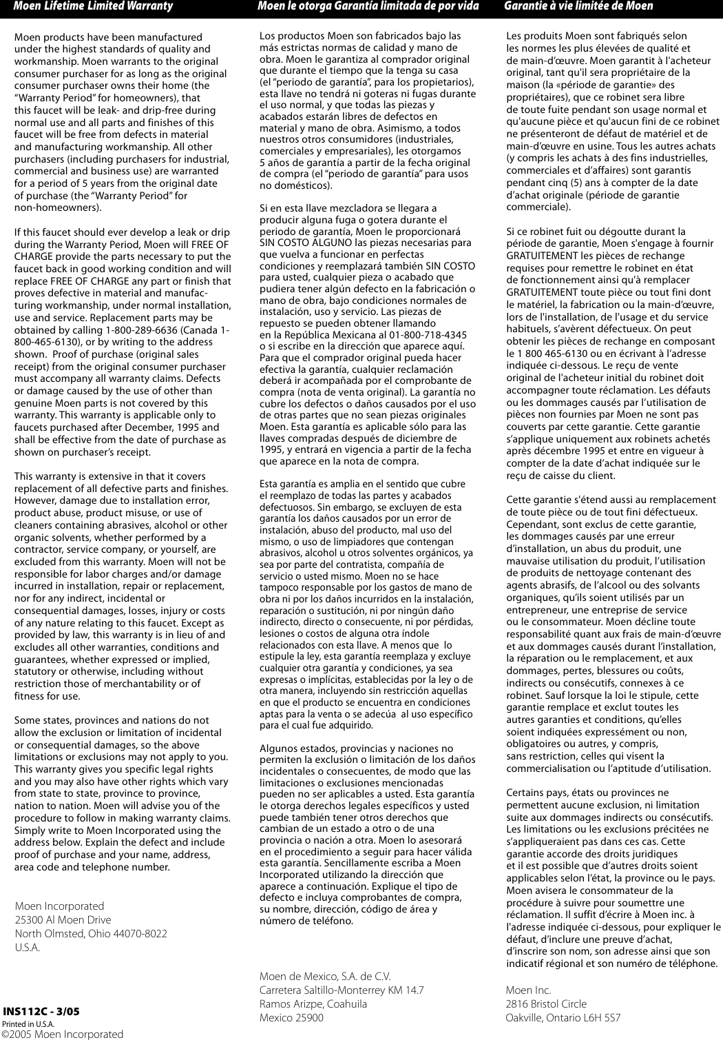 Moen 7570 Users Manual Project1