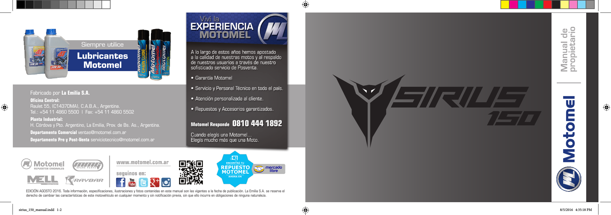 Motomel Manual usuario sirius 150