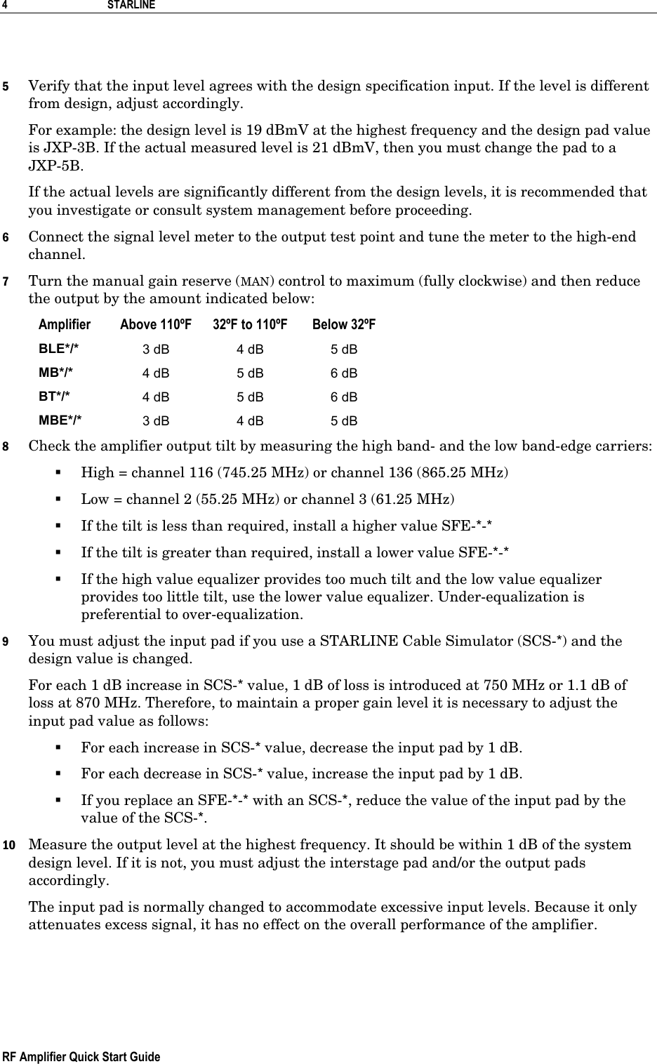 Motorola Rf Amplifier Users Manual STARLINE