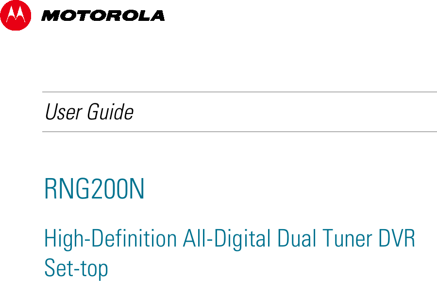 Motorola Rng200N Users Manual ManualsLib Makes It Easy To Find Manuals ...