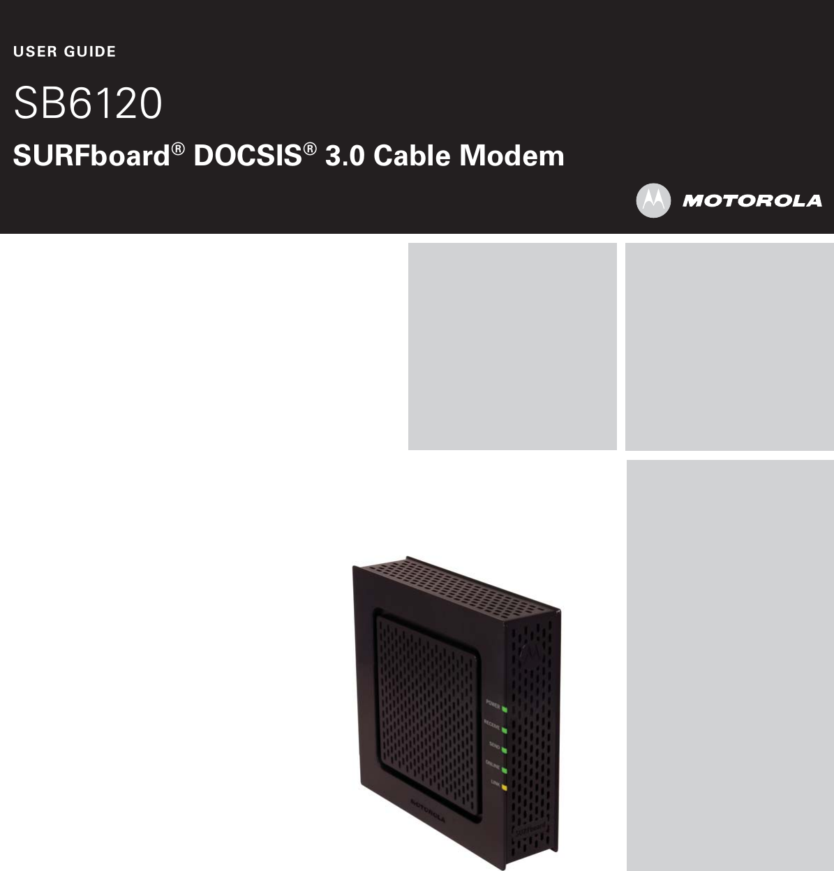 Motorola Sb6120 Surfboard 160 Mbps Cable Modem Users Manual 548201 001 a