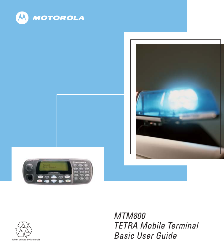 Motorola Tetra Mtm800 Users Manual Standard Basic User Guide