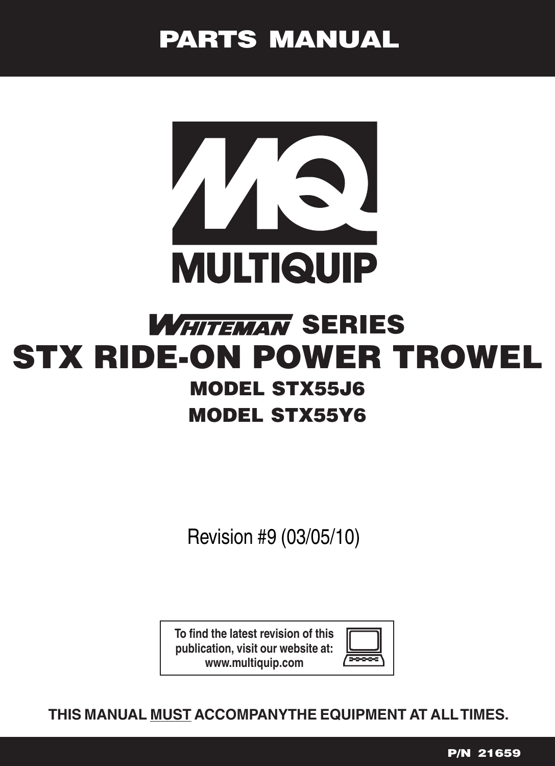 Multiquip Vehicle Stx55J6 Users Manual STX Parts Rev 9 030510.PMD