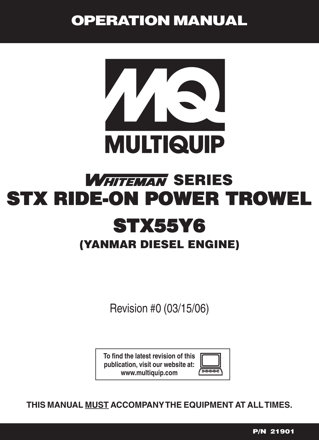 Multiquip Speaker Stx55Y6 Users Manual TROWEL STX Y6 OPS REV0.pmd