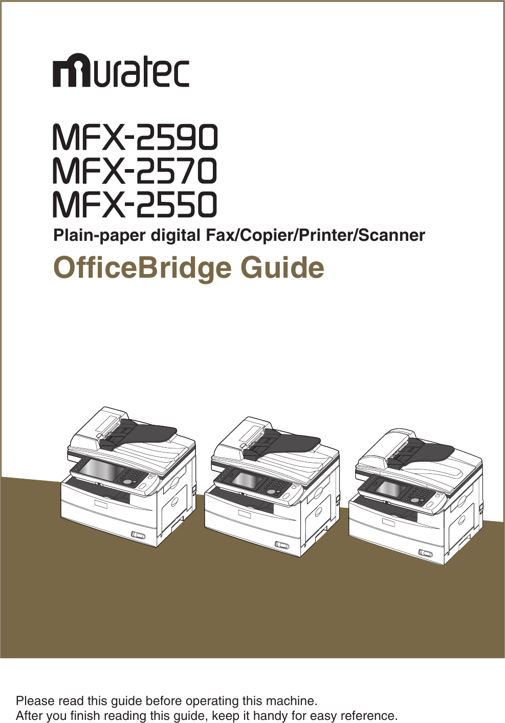Muratec Mfx 2570 Users Manual 2590/2570/2550 OfficeBridge Guide