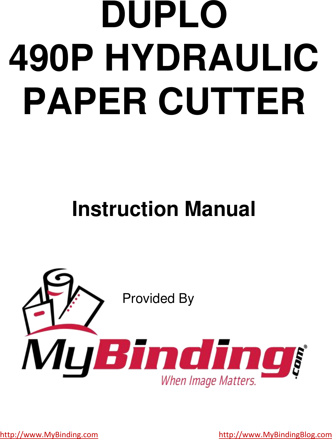 MyBinding Duplo 490P Manual User