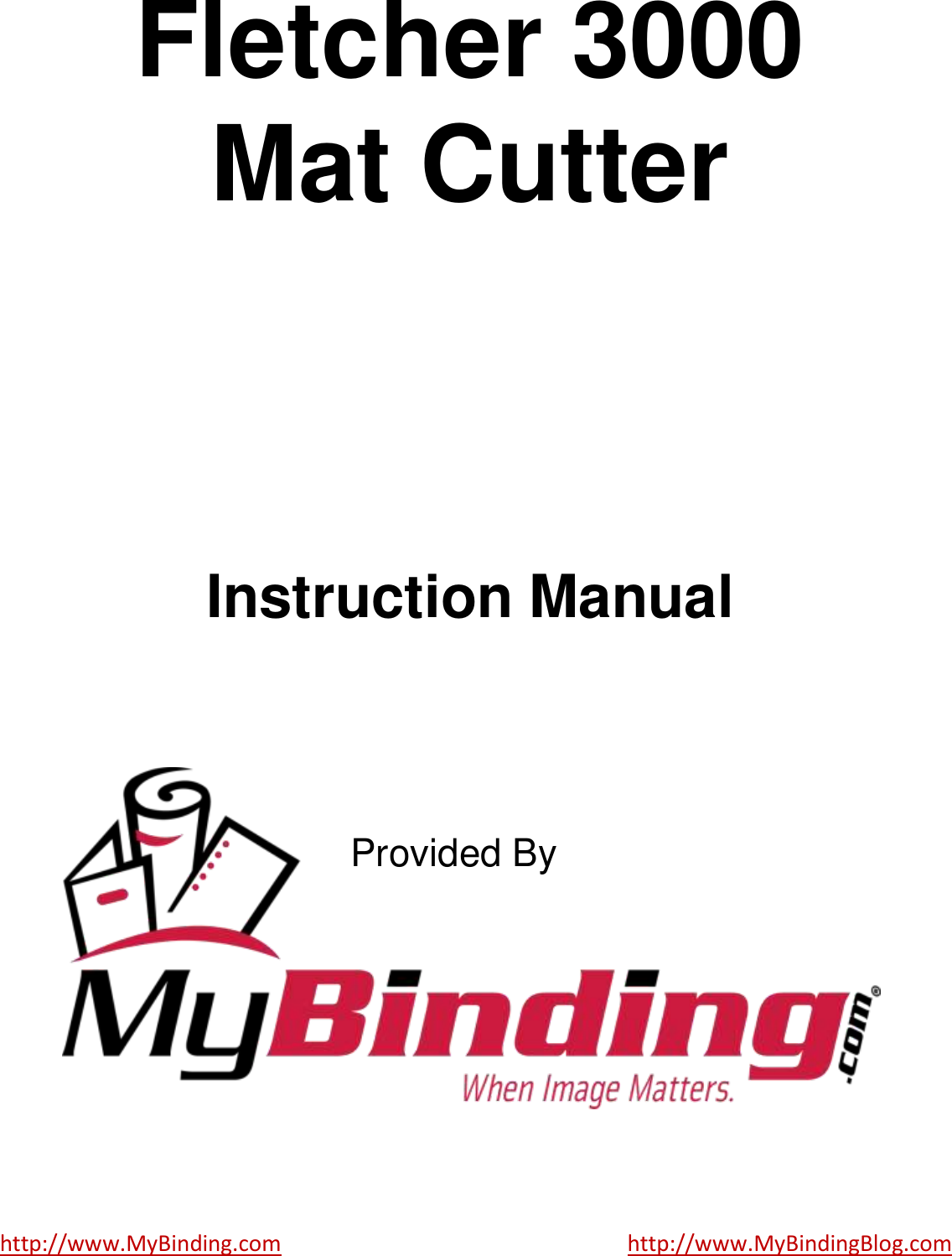 MyBinding Fletcher 3000 Manual User