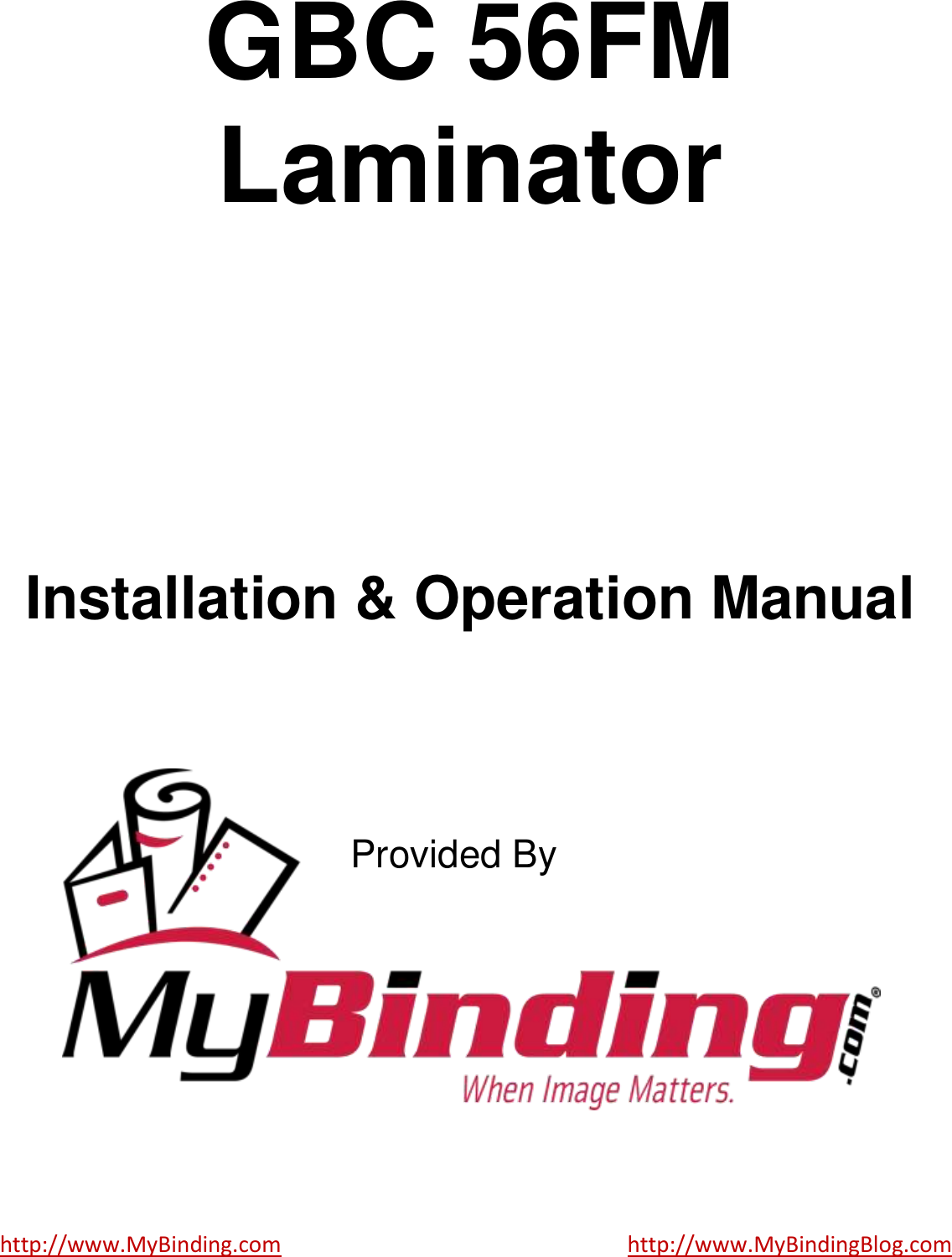 MyBinding Gbc 56Fm Lam Manual User