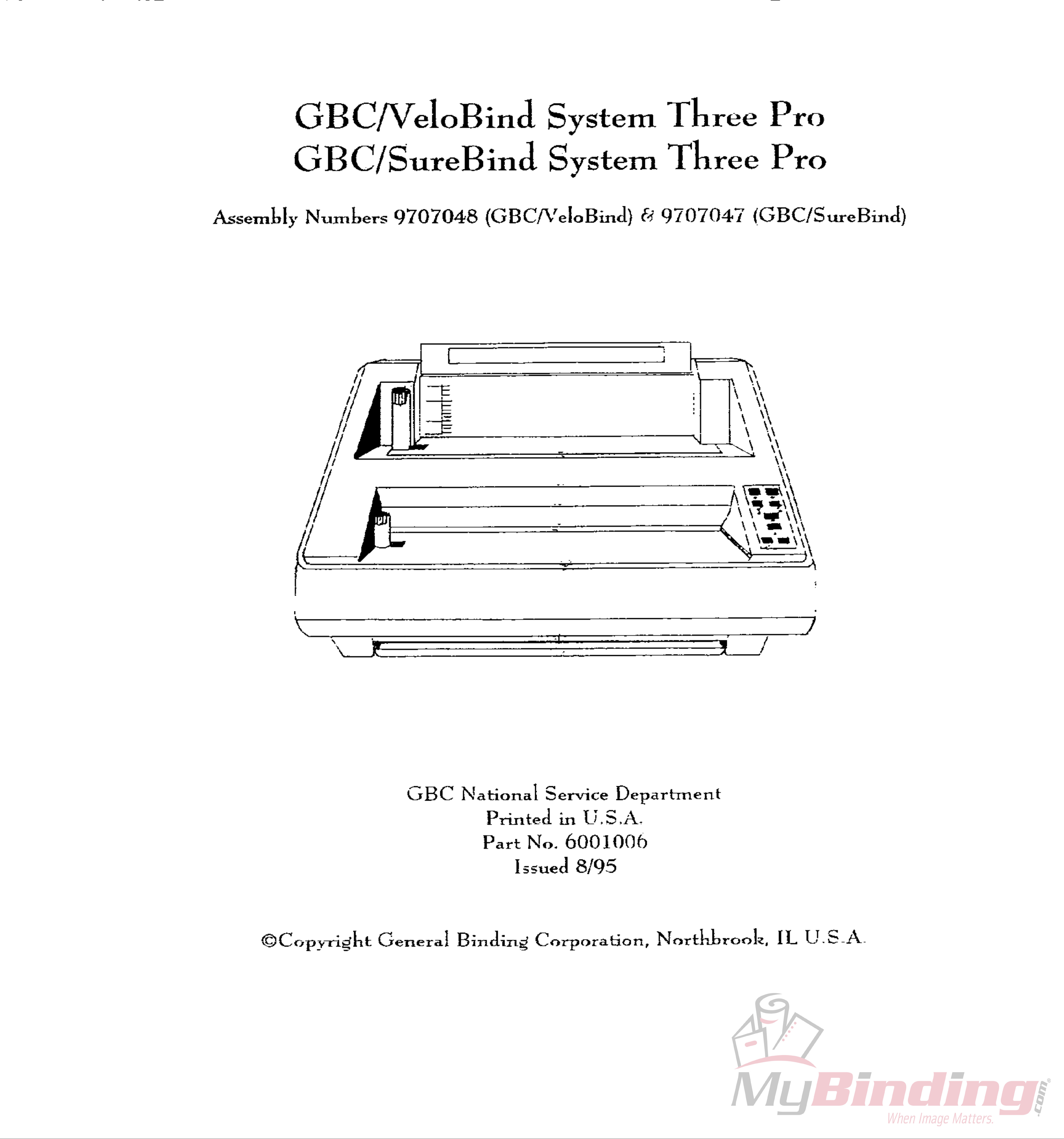 MyBinding Gbc Velobind System Three Pro Users Manual User