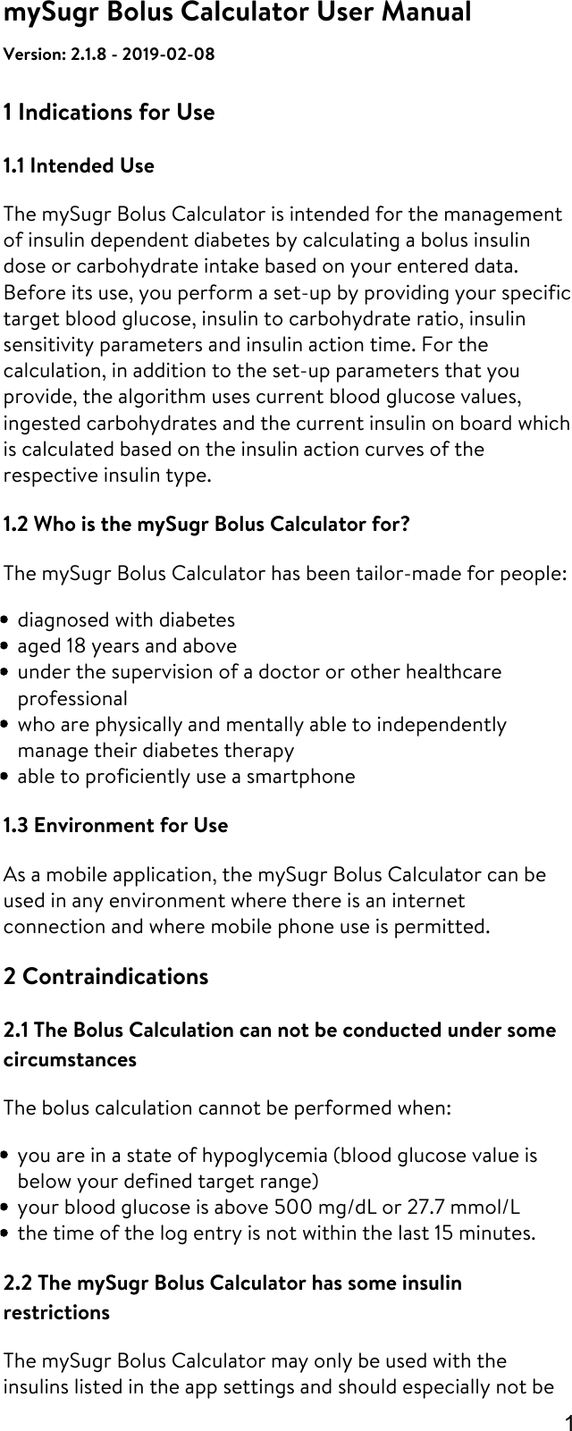 MySugr Bolus Calculator User Manual En