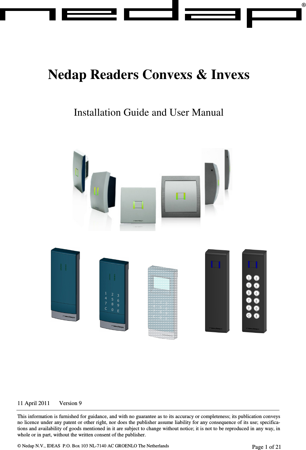 N V Nederlandsche Apparatenfabriek NEDAP CONVEXSM Inductive Proximity ...