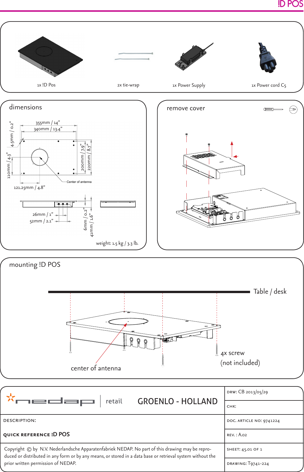 N V Nederlandsche Apparatenfabriek NEDAP STOREIDP UHF RFID reader User Manual