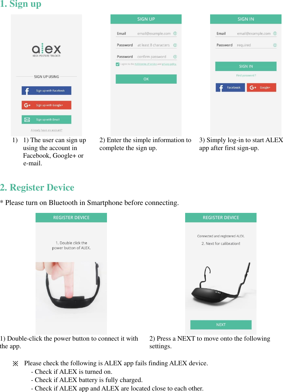 NAMU ALEX-N5 WEARABLE DEVICE User Manual