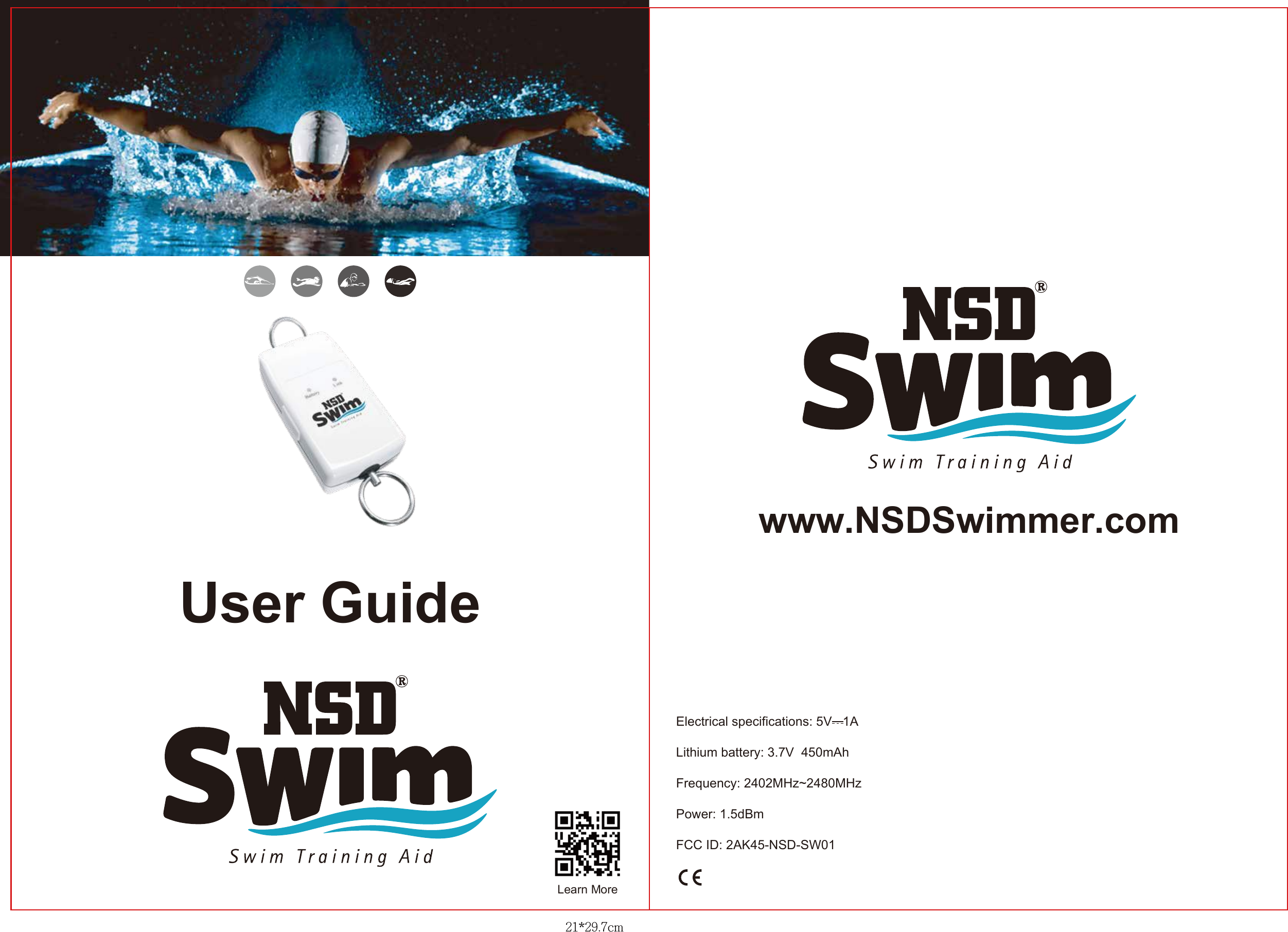 NANO SECOND TECHNOLOGY NSD-SW01 Swim Training Aid User Manual NSD Swim ...