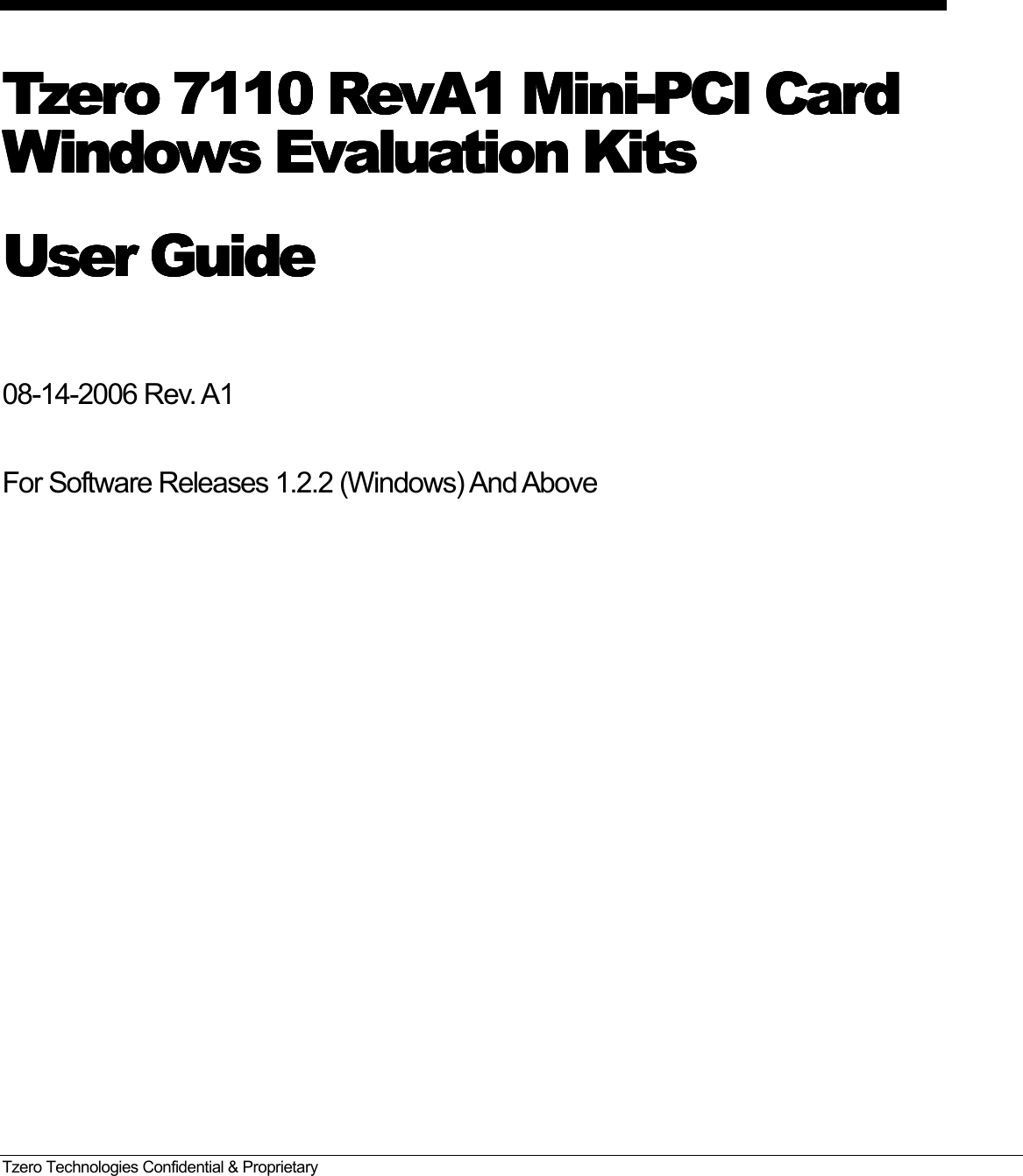 NDS Surgical Imaging TZ7110 Ultra-Wideband evaluation kit User Manual Professional Report